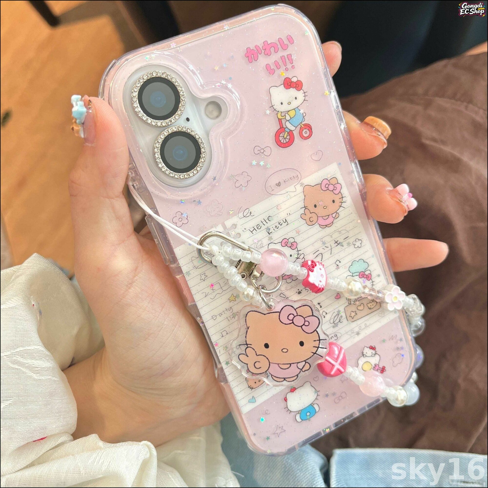 Милый тематический чехол для телефона HelloKitty, граффити стиль, уникальный и модный, привлекательный, совместим с iPhone 16