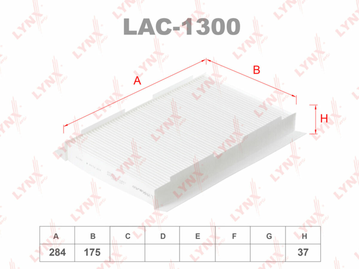 Lac-1300 Фильтр Салонный Lynxauto (LYNX LAC-1300)