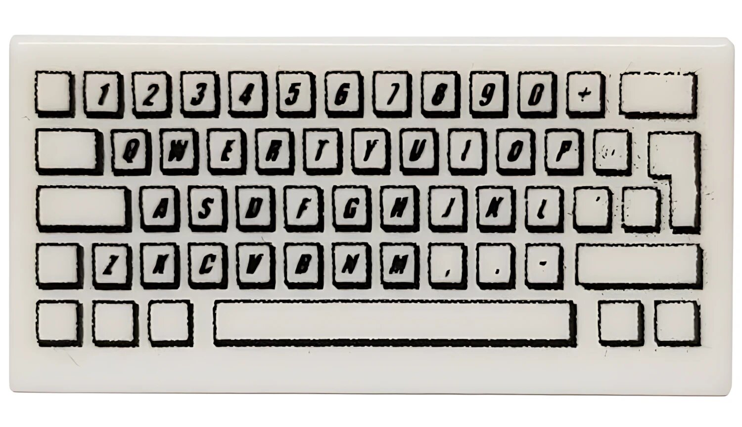 Деталь LEGO Tile 1 x 2 with Groove with Computer Keyboard Standard Pattern 3069bpb0030 White U