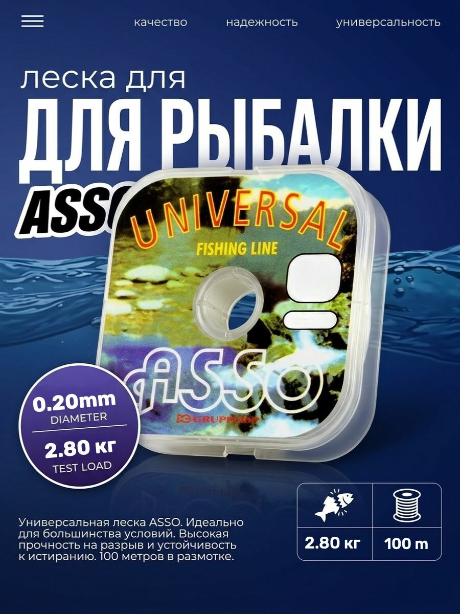 Леска ASSO Universal 0.20mm 100m