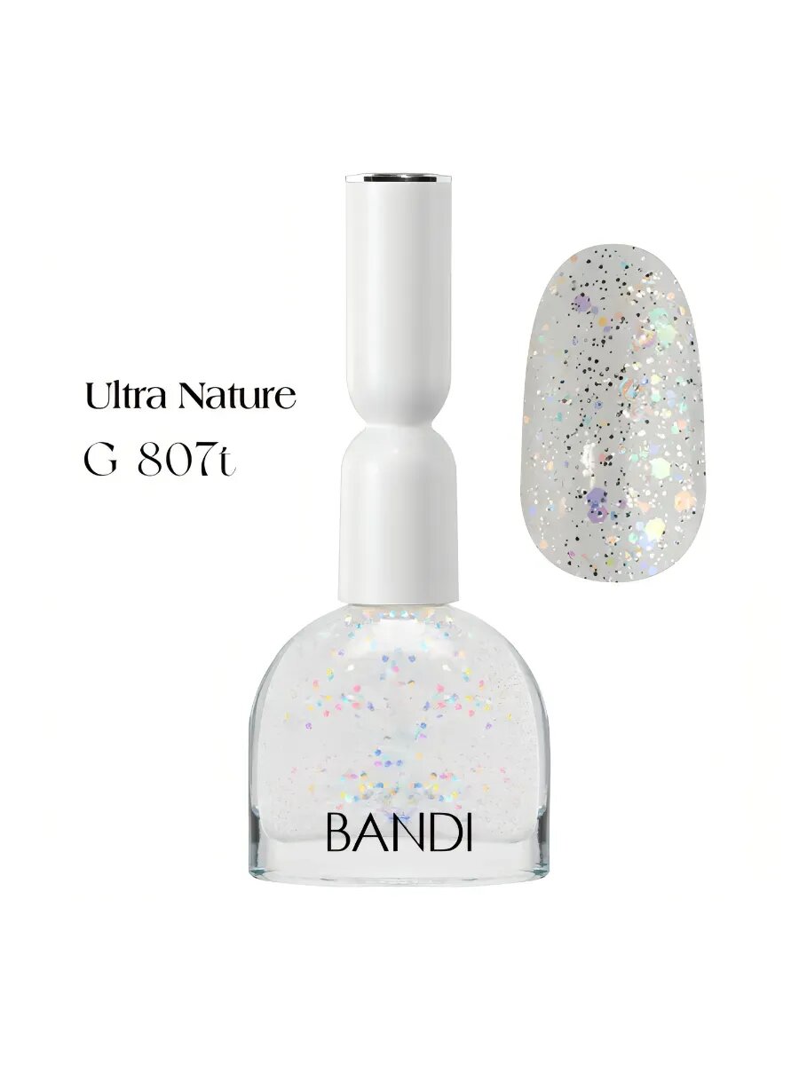 Лак для ногтей BANDI Ultra Nature, Flash Silver, G807t, 10 мл