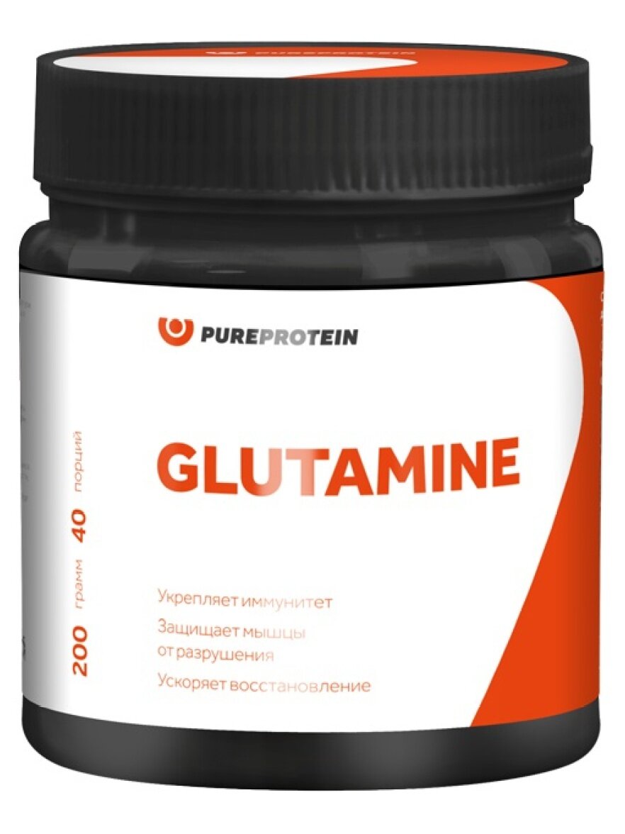 Аминокислоты Pureprotein Глютамин, вкус - зеленое яблоко 200г