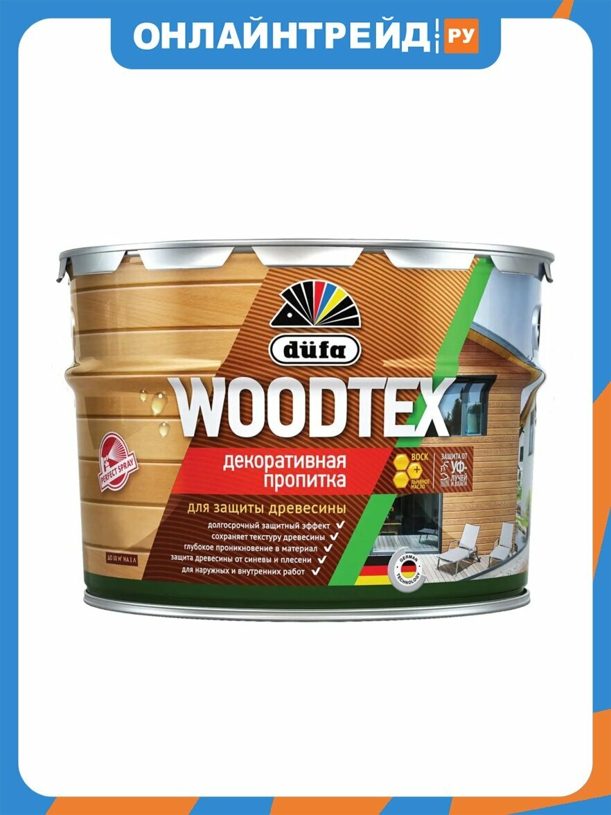Пропитка декоративная для защиты древесины алкидная Dufa Woodtex дуб 3 л.