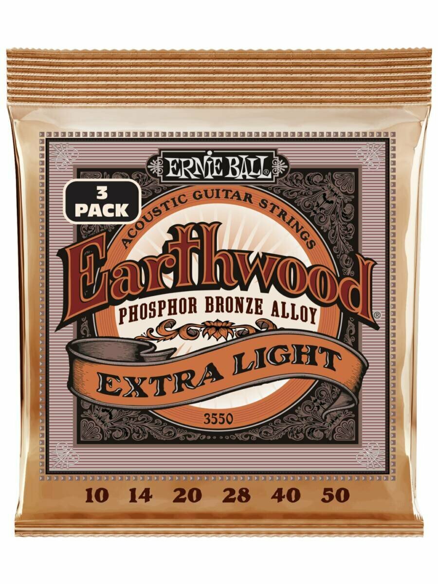 ERNIE BALL 3550 - набор из 3х комплектов, струны для акустической гитары 10-50