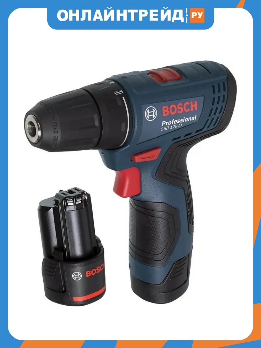 Дрель-шуруповерт аккумуляторная Bosch Pro BOSCH GSR 120-LI (2X2,0AH)