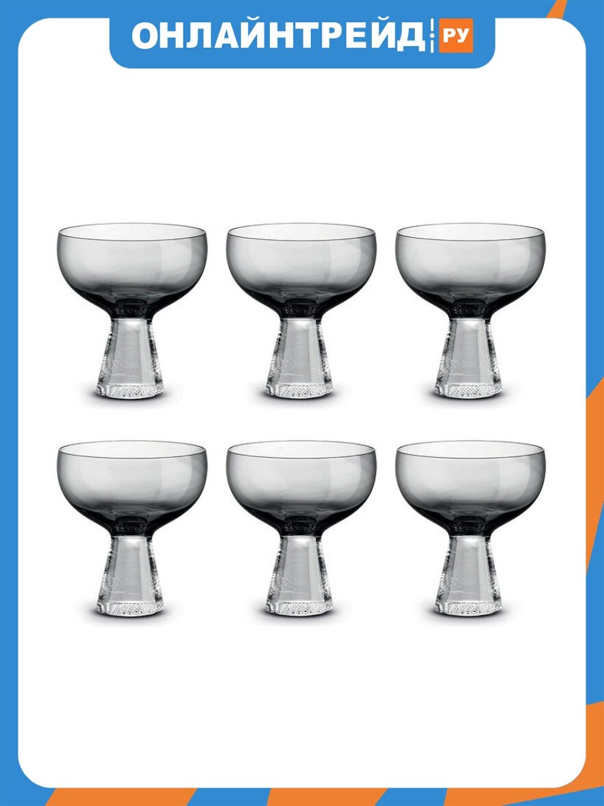 Набор Pozzi Milano 1876 "Fun Classy": 6 креманок 0.35л (дымчатый) (PM-0246/SMGR)