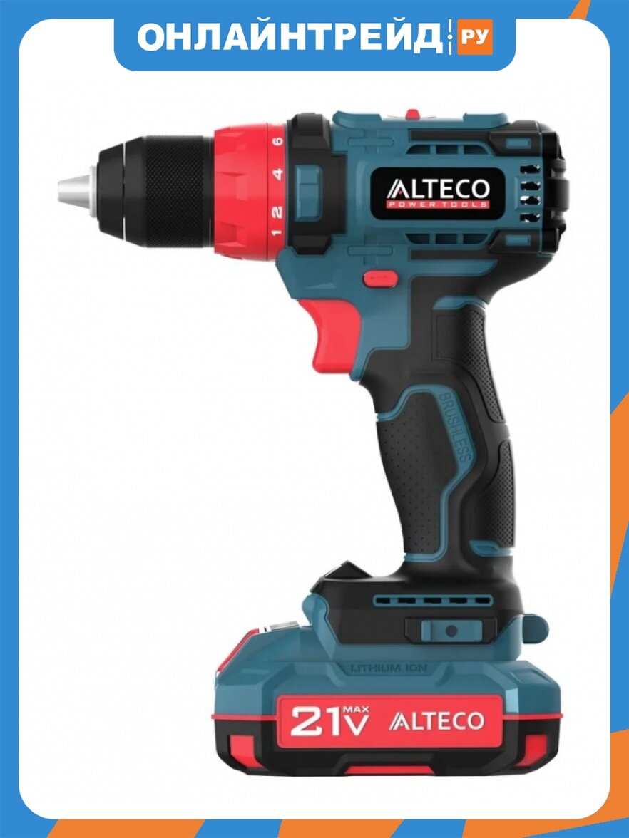 Бесщеточная аккумуляторная дрель шуруповёрт Alteco CD 21-45 BL X2