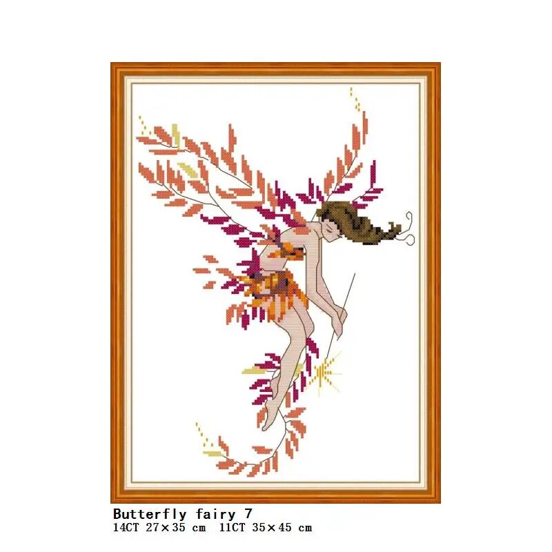 Набор для вышивки крестиком Joy Sunday "Бабочка Фея" Бордовый, RA276, 14CT Unprinted