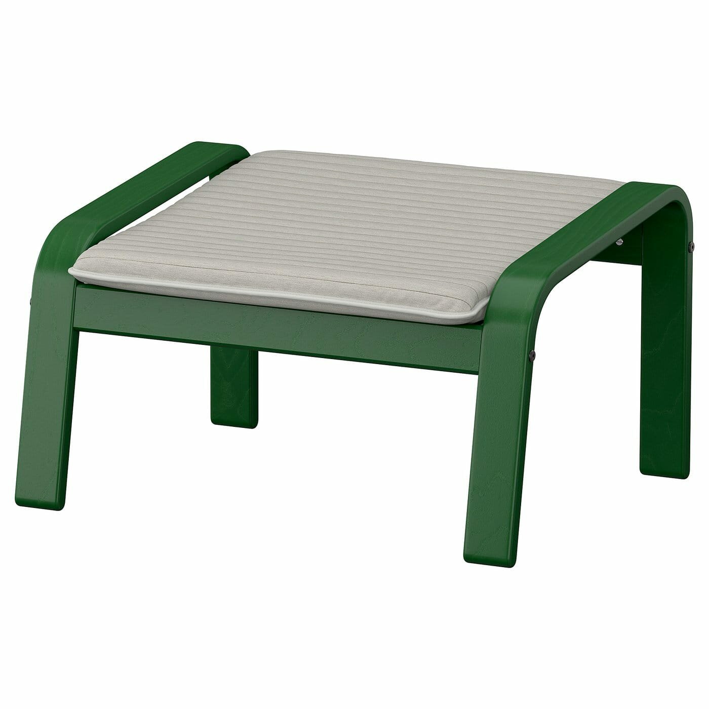 Пуф ikea poang 296.254.55, темно-зеленый, светло-бежевый