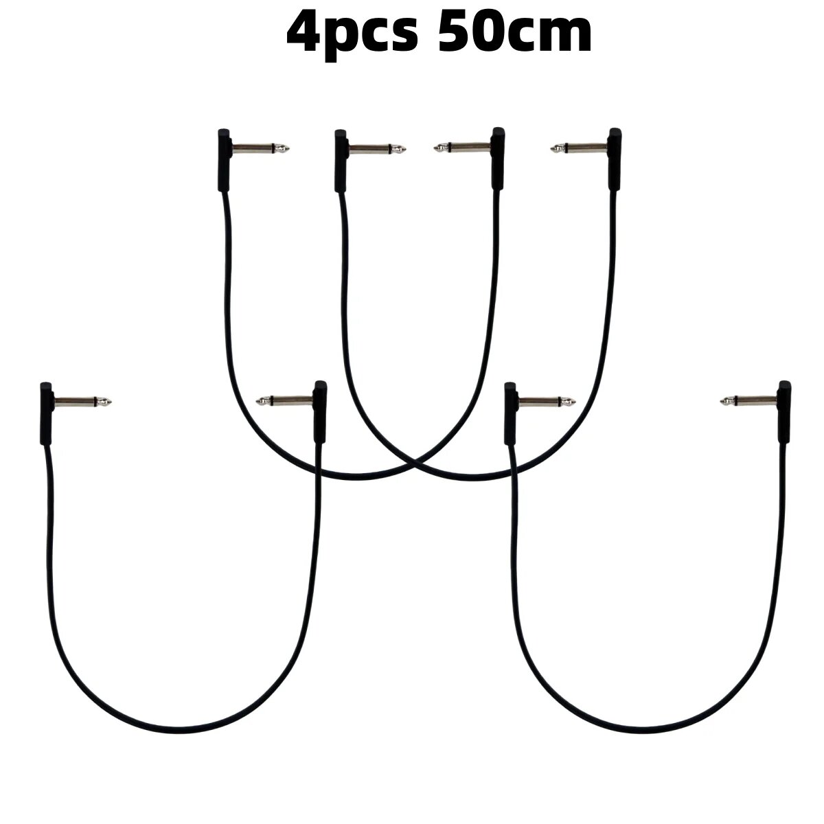 Miwayer плоские кабели для гитарных педалей 6,35 мм 4 шт. TS 4PCS 50CM