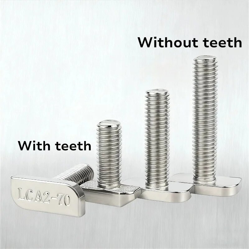Т-образный болт M8 из нержавеющей стали 304 M8x50(23x10x4)-5pcs, Without teeth