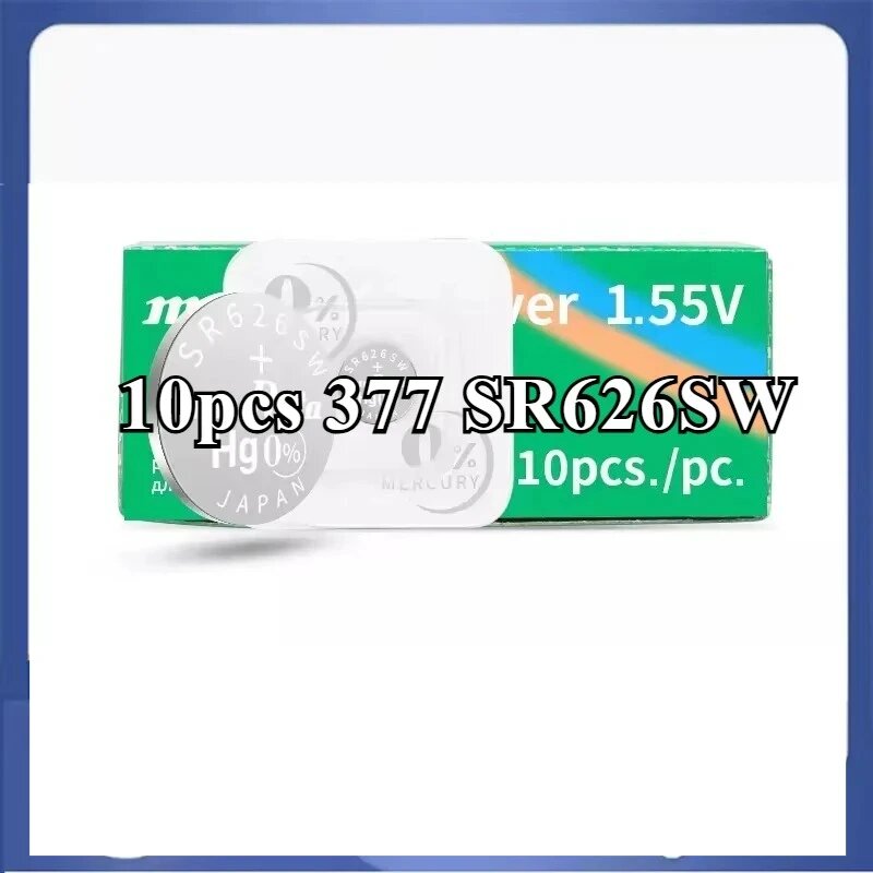 10 шт. SR626SW 377 батарейки 1.55V