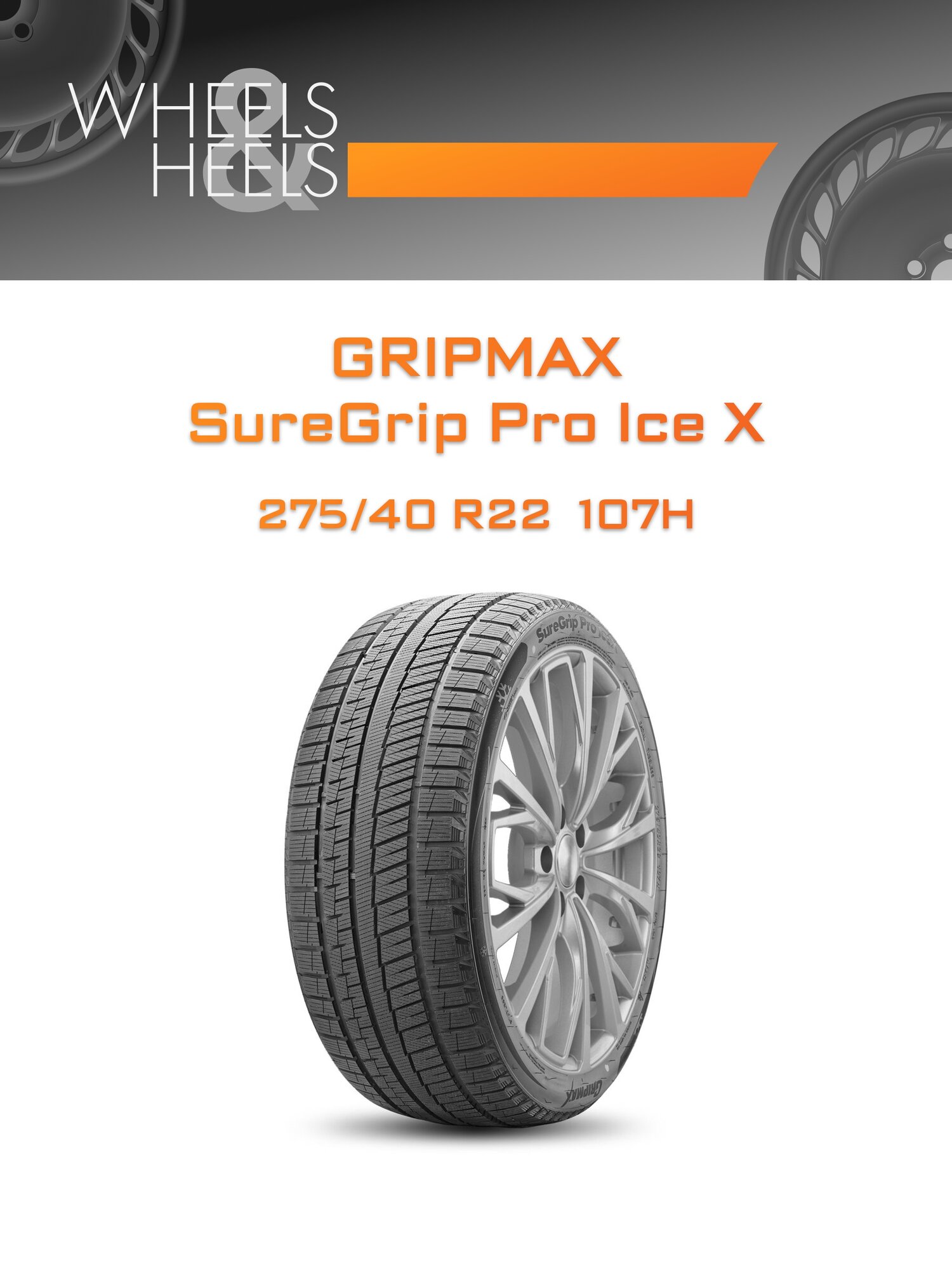 Шина автомобильная GRIPMAX SureGrip Pro Ice X 275/40 R22 107H WINTER, зимняя, универсальная