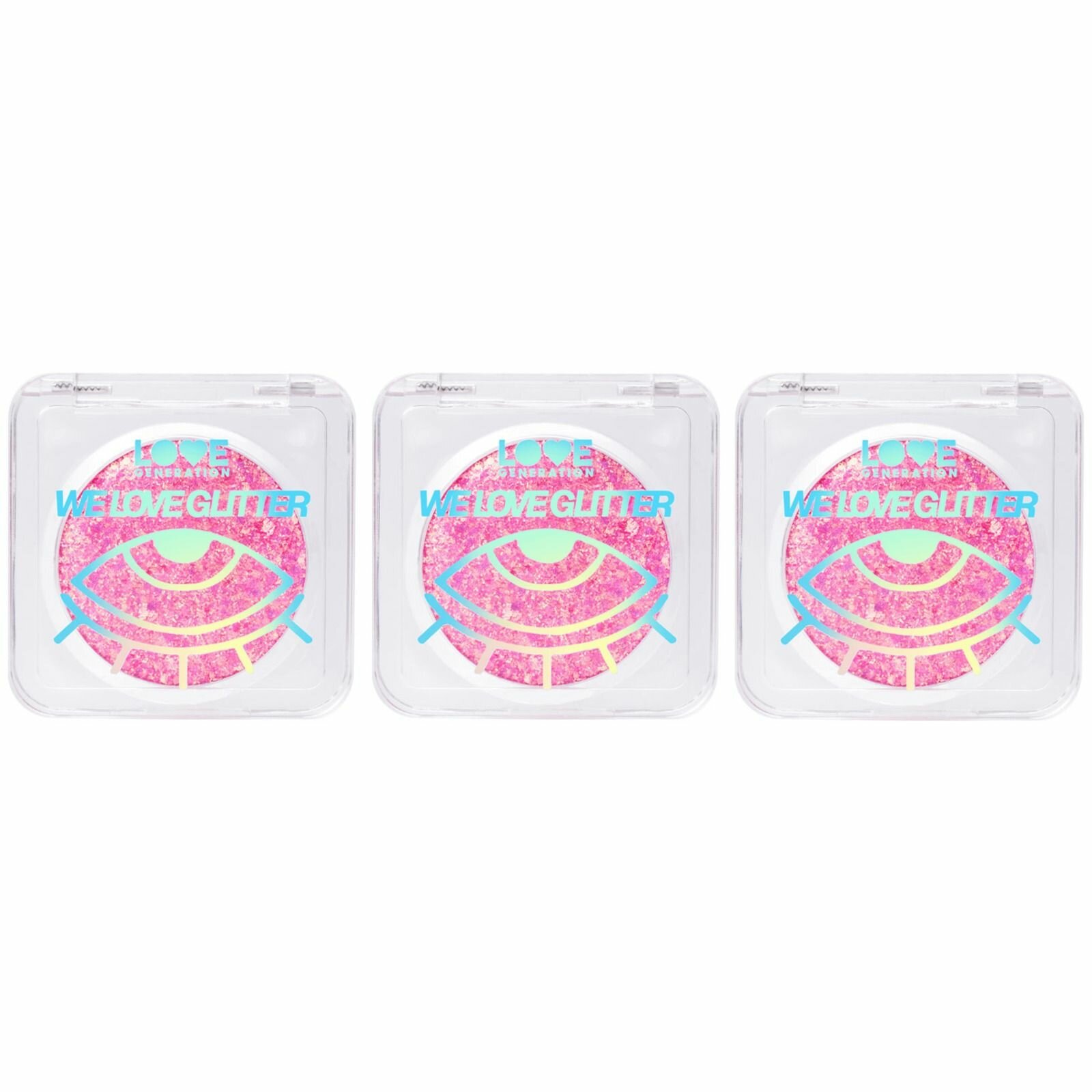 Love Generation Глиттер для лица Face glitter We love glitter, тон 02 розовый , 1,8 г, 3 шт