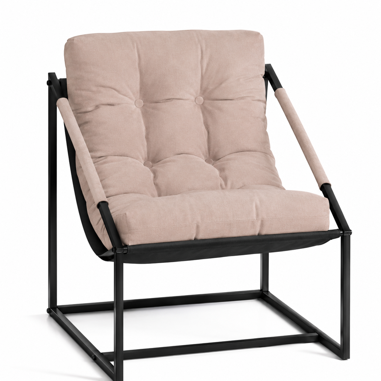 Кресло мягкое TetChair Чарли/Charli износостойкая ткань, цвет бежевый, металлический каркас, лофт, минимализм