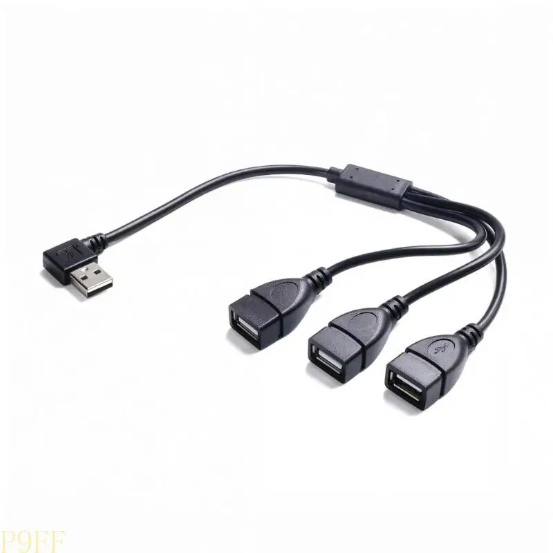 USB хаб угловой 3 порта, Цвет: Bend right