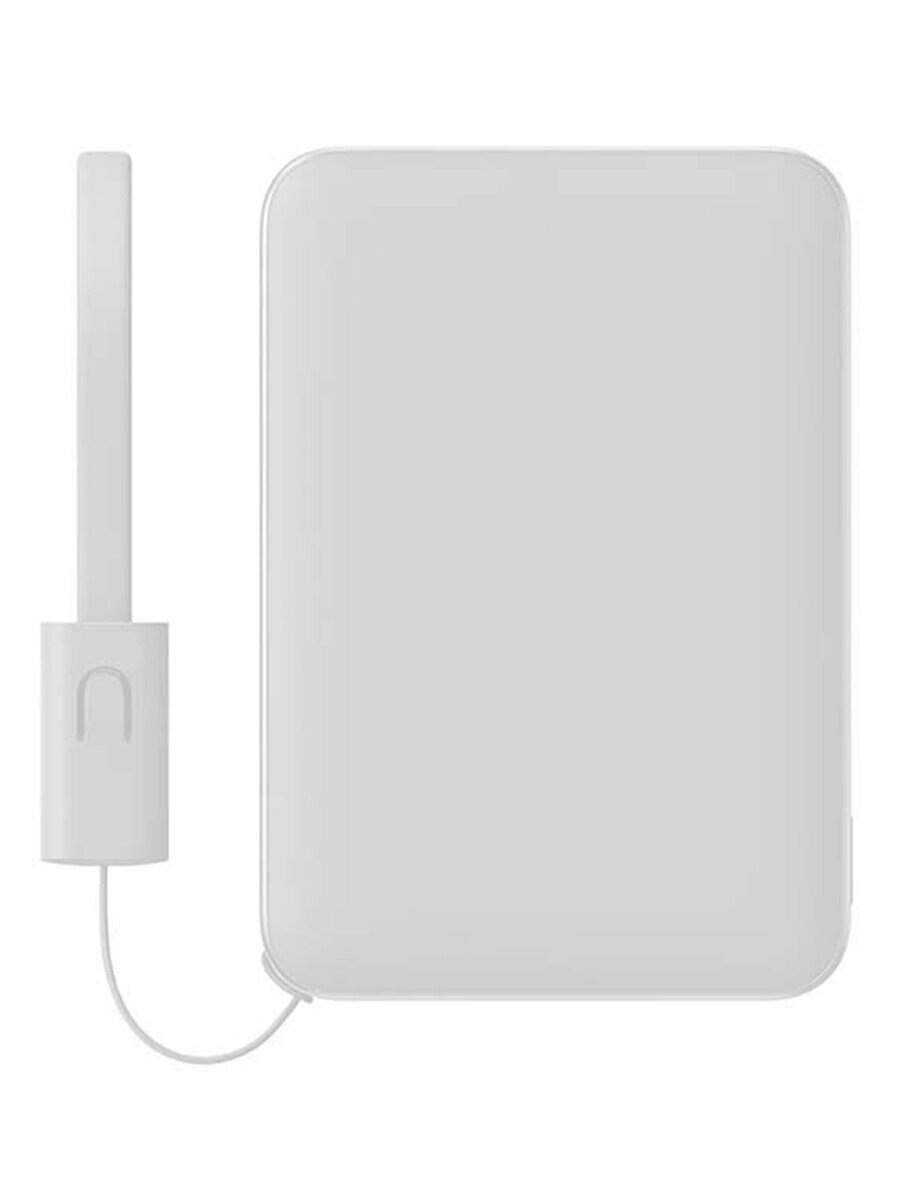Аккумулятор Mijia Ultra-thin Power Bank with Built-in Cable 5000МаЧ 22.5W (PB0522S) Ice Porcelain White