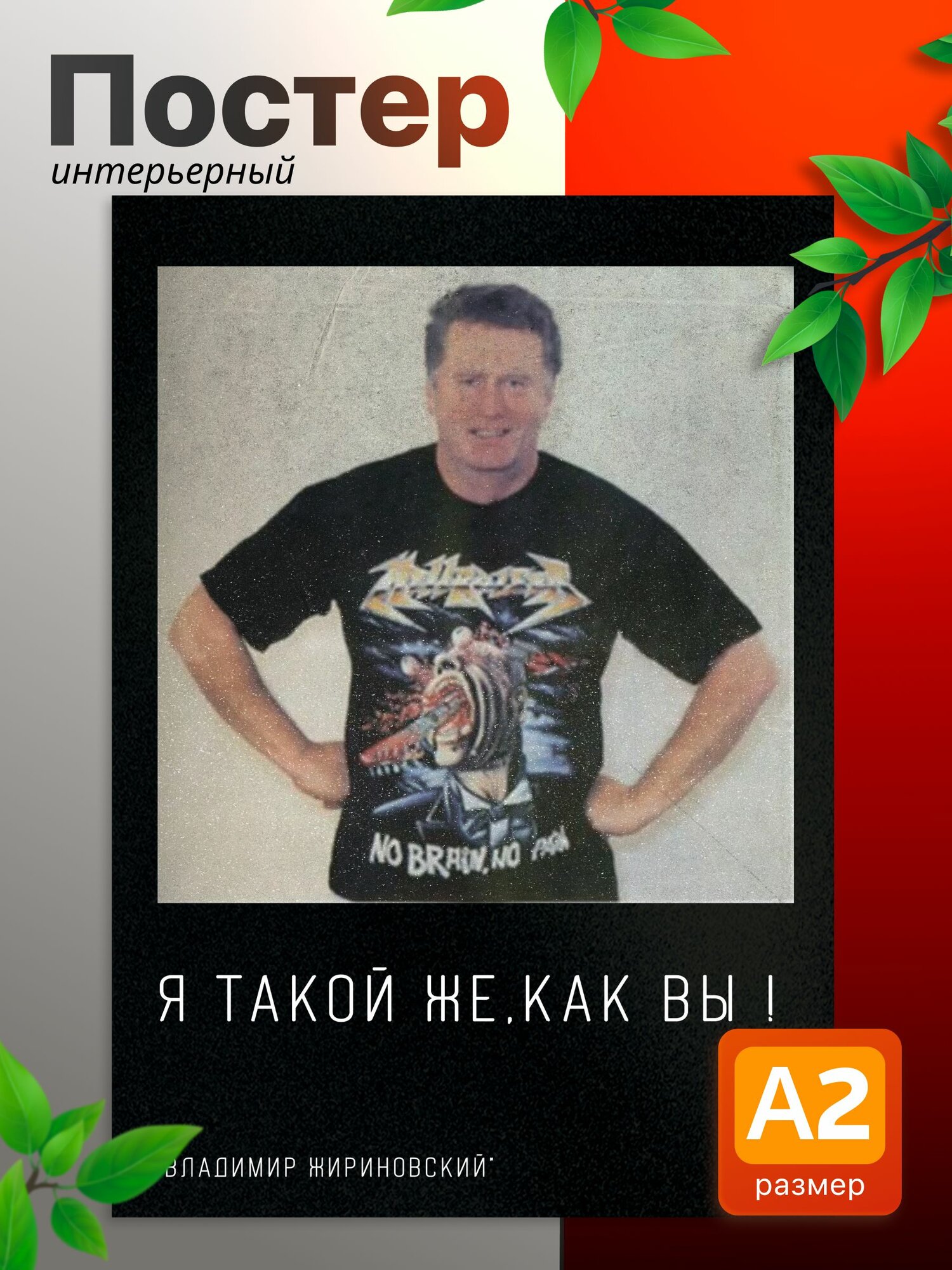Постеры на стену интерьерные Жириновский Я такой же как и вы