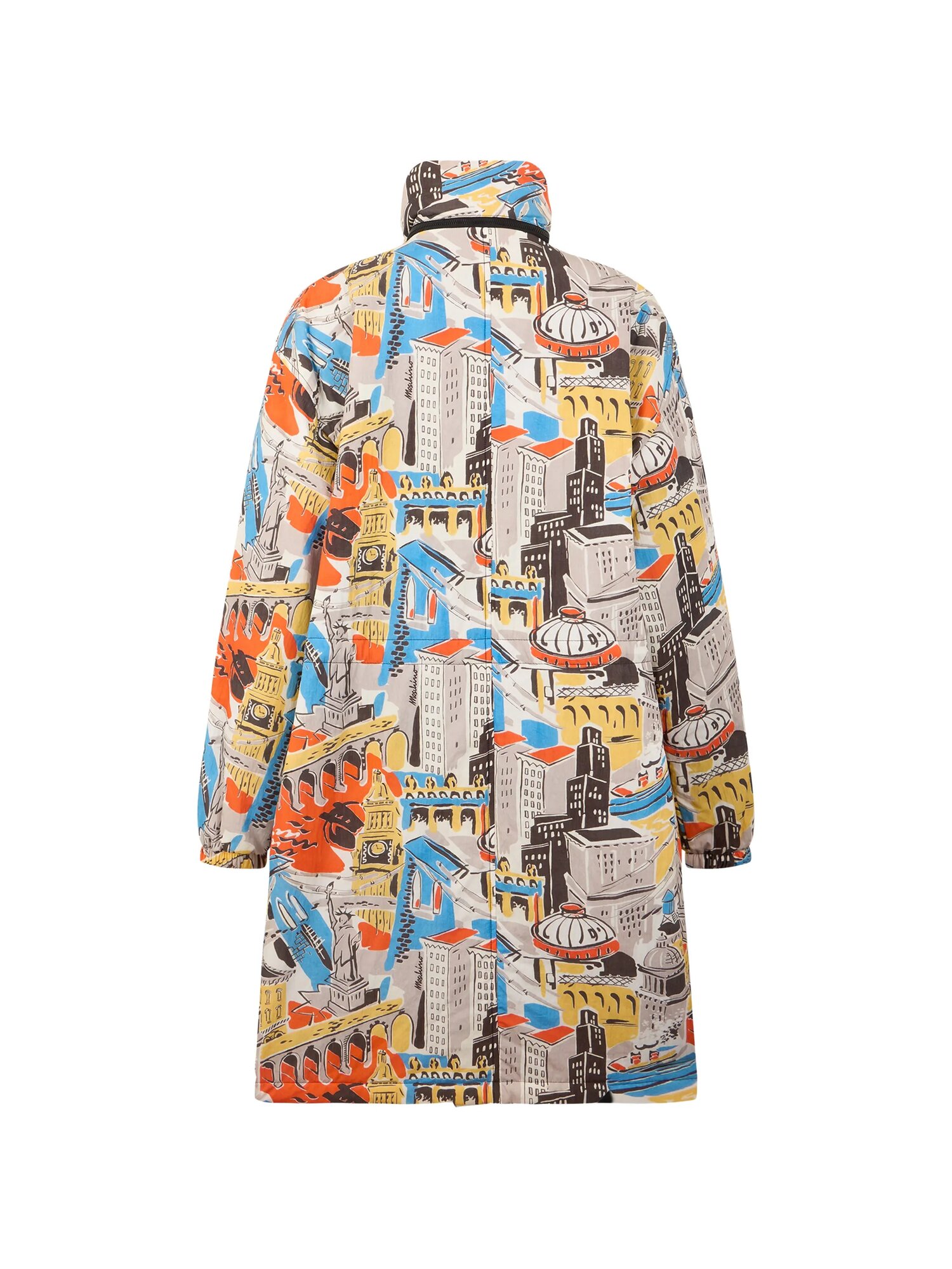 Куртка MOSCHINO Graphic-print high-neck jacket, размер 50, разноцветный — фото 1