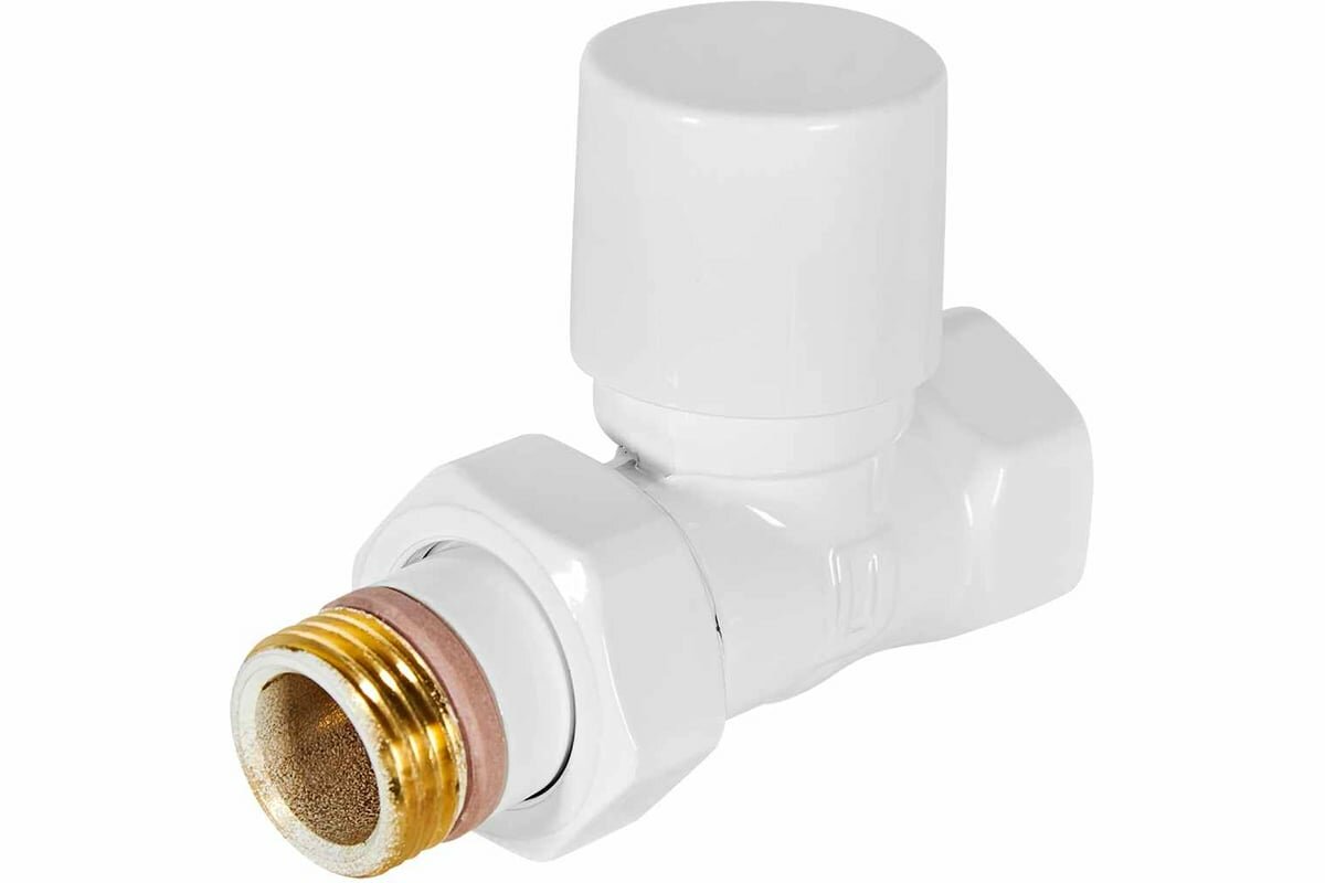 Клапан запорно-балансировочный STOUT прямой Design белый 1/2" (НР), SVLD-0001-000015W