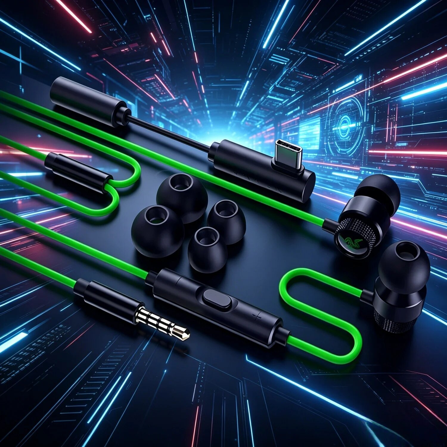 Проводная гарнитура Razer Hammerhead V3, многоплатформенные наушники-вкладыши, 3,5 мм и USB Type-C, для PS4, ПК, Mac, мобильных устройств, Xbox, Switch, для игр