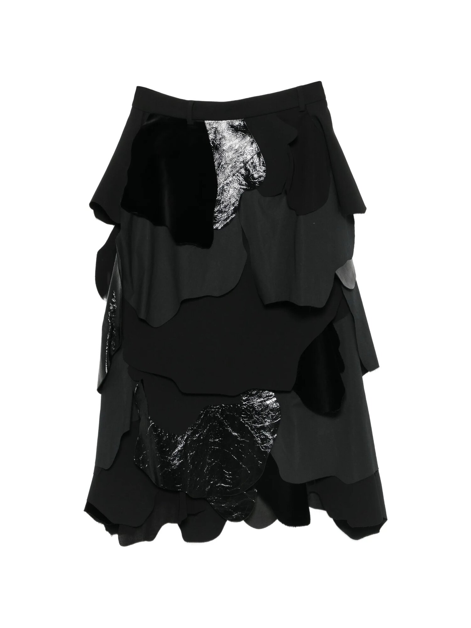 Юбка Patchwork-design tiered midi skirt