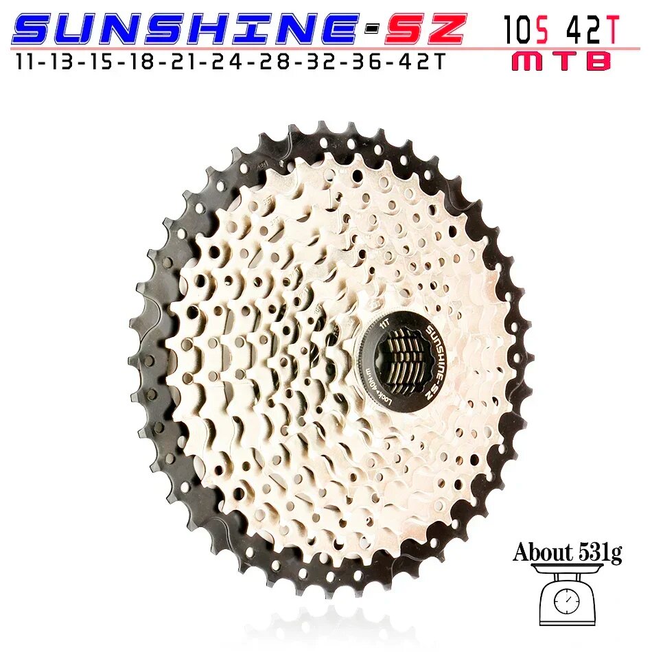 Кассета Sunshine-SZ 10S 11-42T MTB silver