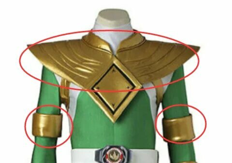 Косплей броня на плечо Burai зеленый искусственная кожа XL, gold parts, Female size