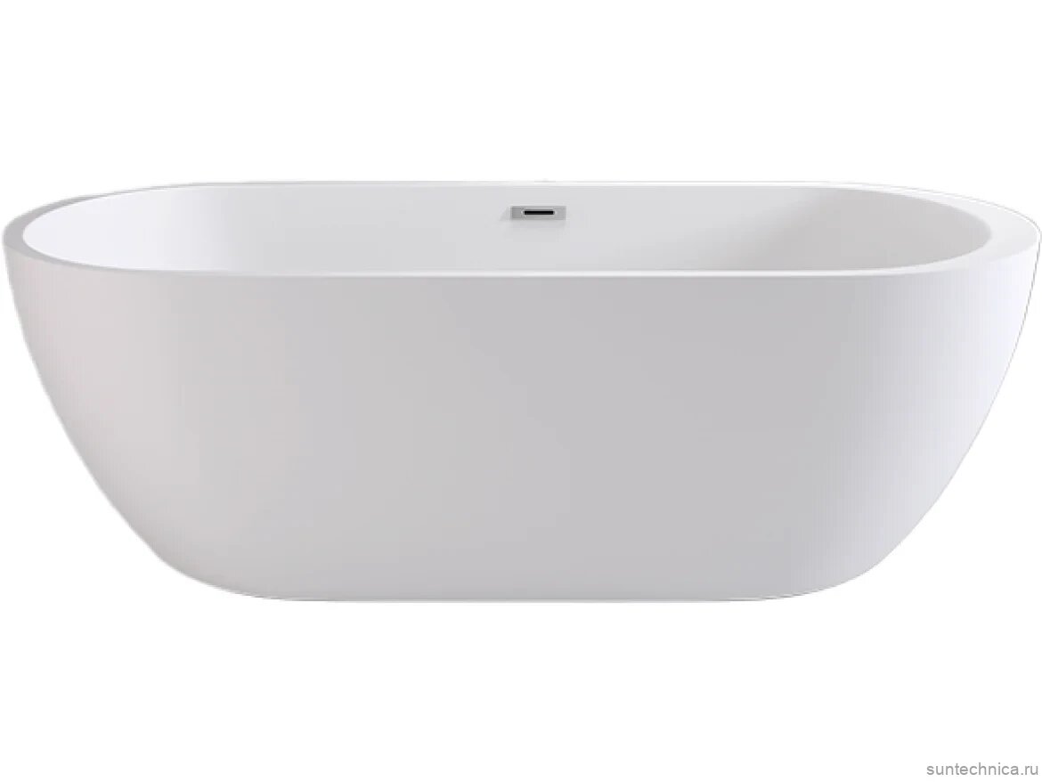 Акриловая ванна Black&White Swan SB105 170x80 см, отдельностоящая, белая, овальная, с каркасом, со сливом-переливом, с донным клапаном