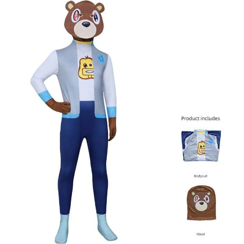 Dropout bear full body kigurumi onesie retro celebrity style cosplay outfit for halloween home wear style b-child 110