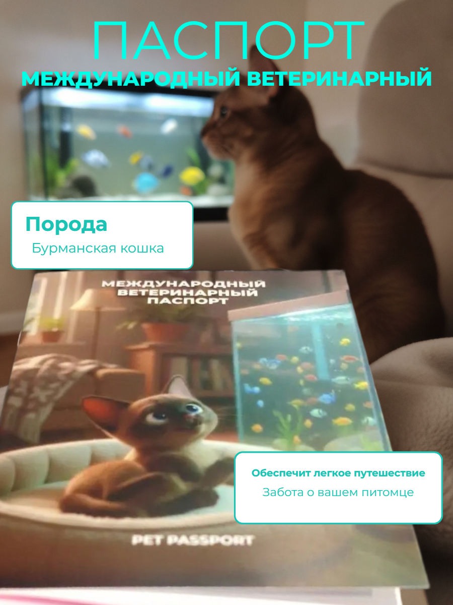 Паспорт ветеринарный международный. Порода Бурманская кошка.