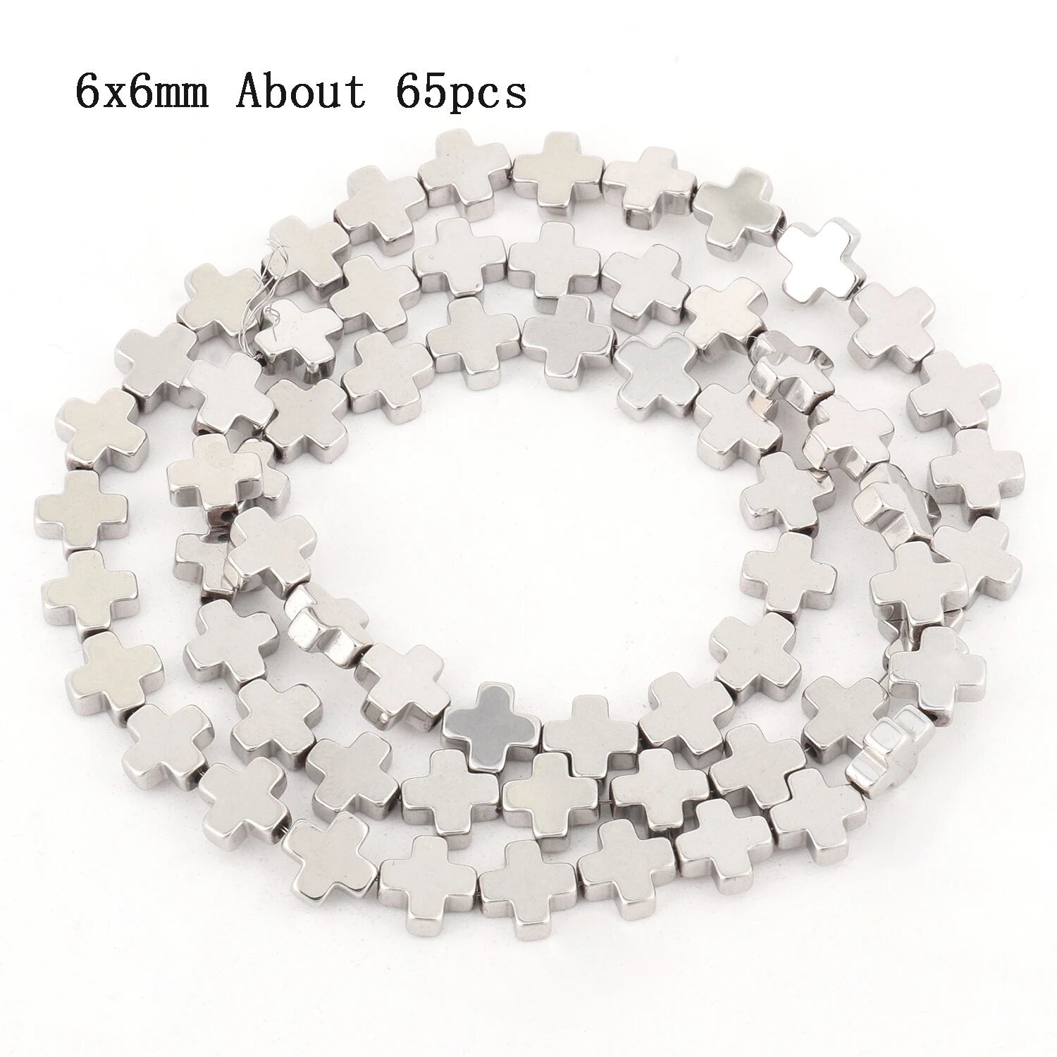Гематитовые бусины для браслета TTUIJI Белый, style16-6x6mm