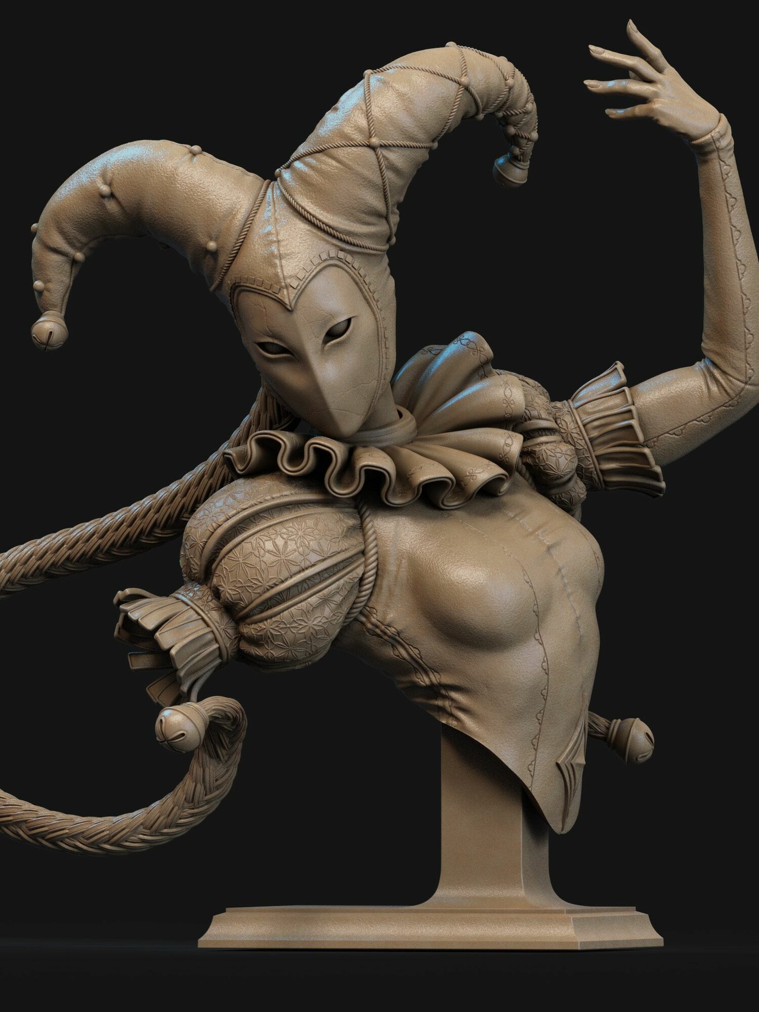 Сборная модель Jester (Dungeons & Dragons), бюст, 100мм для покраски