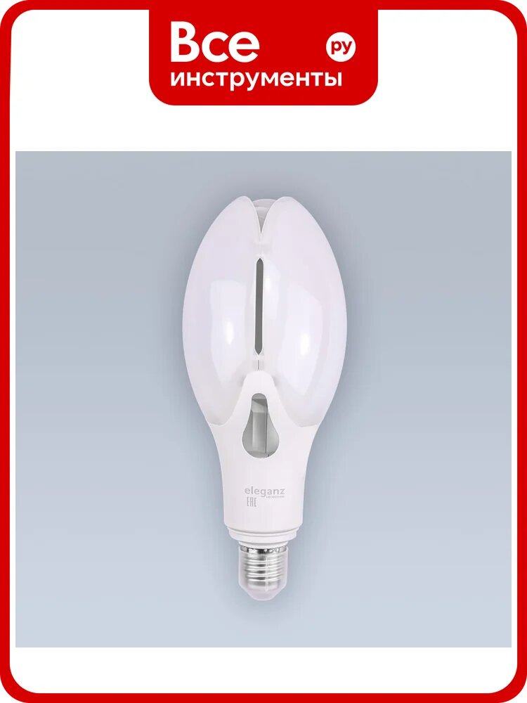 Светодиодная лампа ELEGANZ Е27 45W промышленная матовая холодная 6000К 220V, 1шт EL-0087