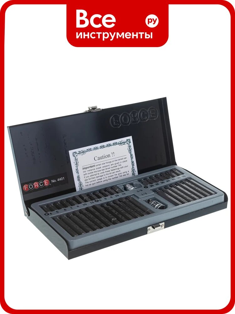 Набор бит Torx FORCE 4401, 40 предметов, хромованадиевая сталь, для универсального использования в ремонте и сборке
