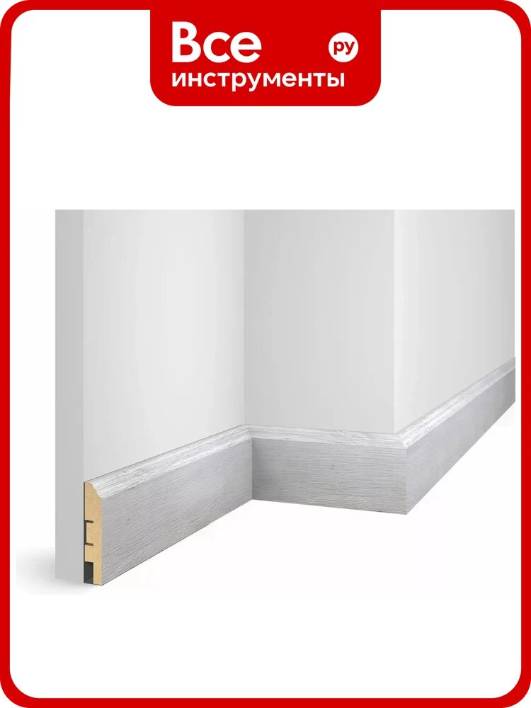 Плинтус COSCA DECOR WP07 экошпон, дуб старинный серый, 80x16x2400 мм, МДФ СПБ103729