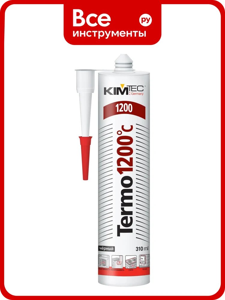Герметик силикатный KIM TEC KAMIN 1500C черный 280мл 02-07-01, термостойкий,