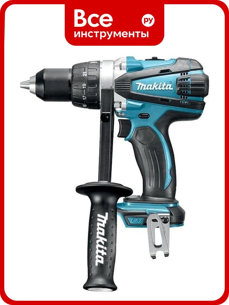 Аккумуляторная дрель-шуруповерт Makita LXT DDF458Z, 2 скорости до 2000 об/мин, реверс, блокировка шпинделя