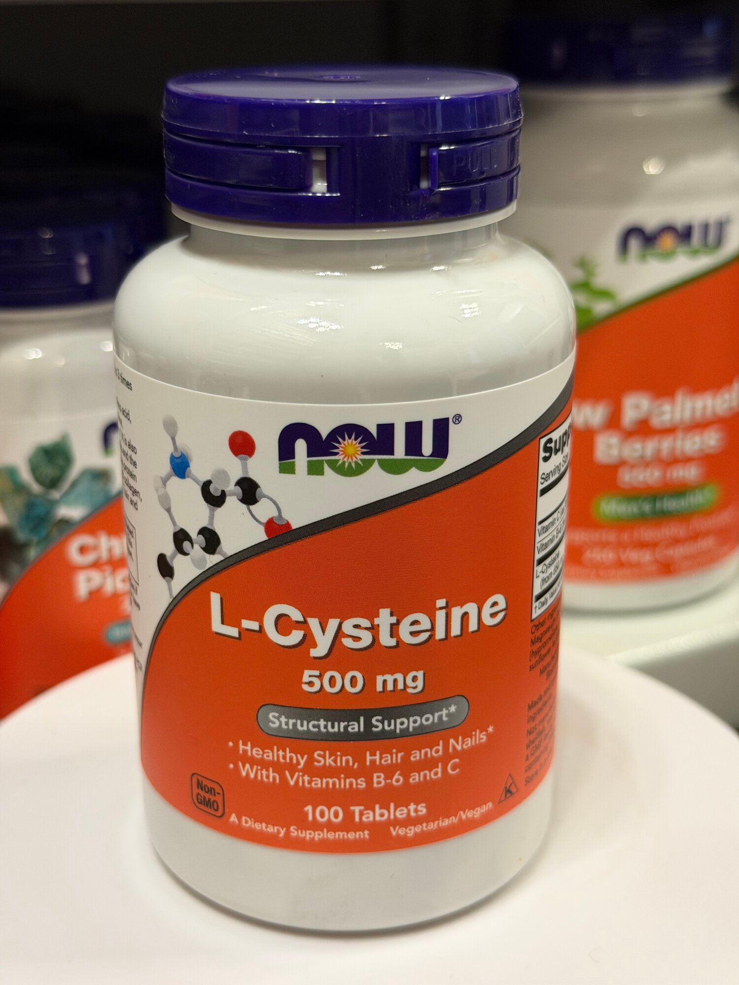 NOW L-Cysteine 500 mg для улучшения состояния кожи, волос и ногтей 100 таблеток