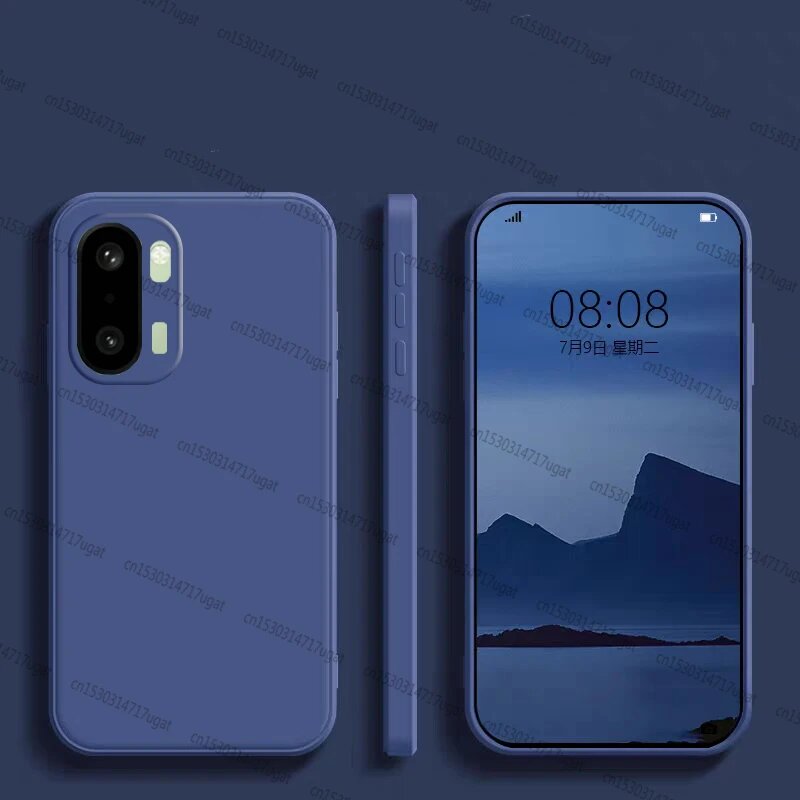 Чехол для OnePlus Ace 6T, противоударный оригинальный жидкий Темно-синий, Blue, For OnePlus Ace 6T