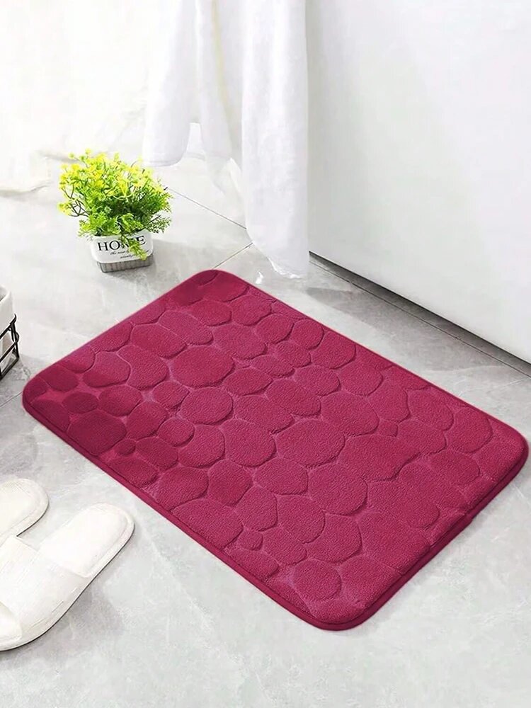 Толстый мягкий коврик для ванной из полиэстера 40cmx60cm, Бордовый, red