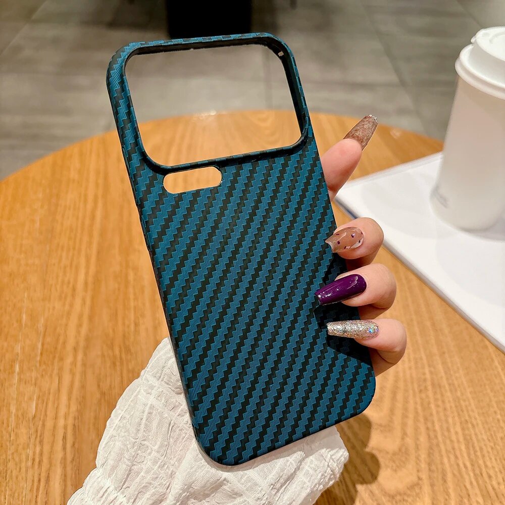 Чехол из углеродного волокна для Xiaomi 17 Pro, жесткий корпус из ПК Черный, Blue, Xiaomi 17 Pro Max