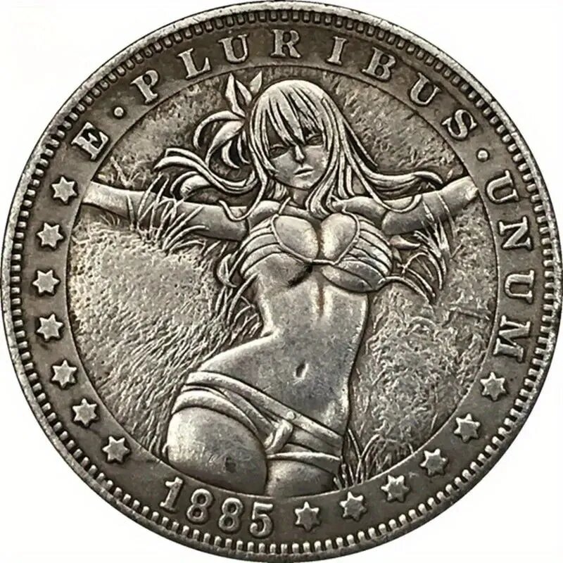 1885 Монета Morgan с серебряным покрытием современные ремесленные изделия