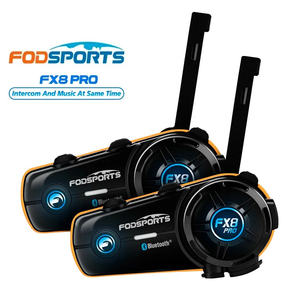 Мотогарнитура Fodsports FX8 PRO комплект из 2х штук BT 5.0 с интеркомом