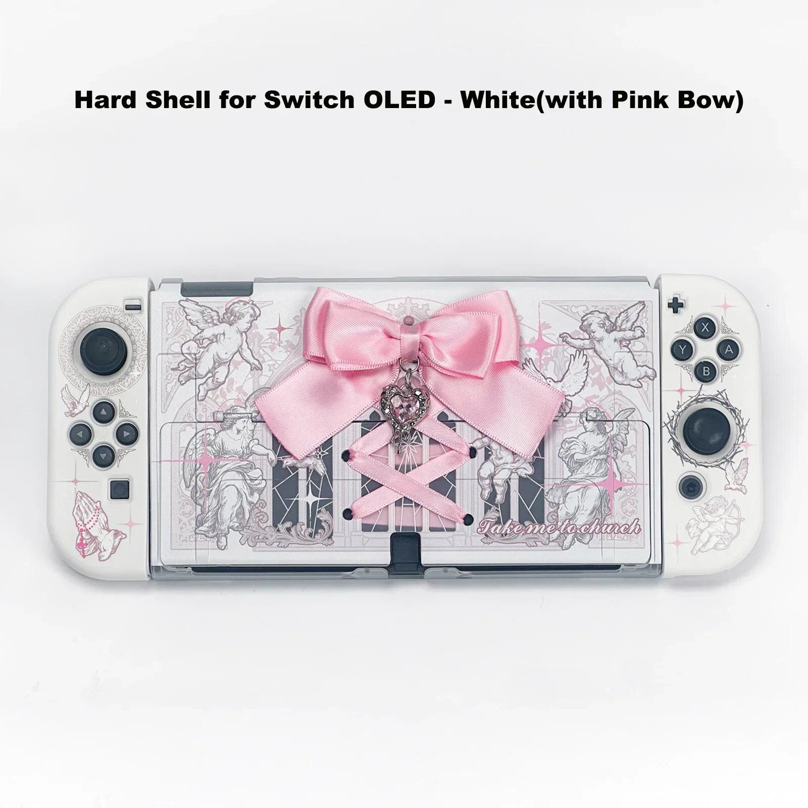 Чехол для Nintendo Switch OLED (розовый бант)