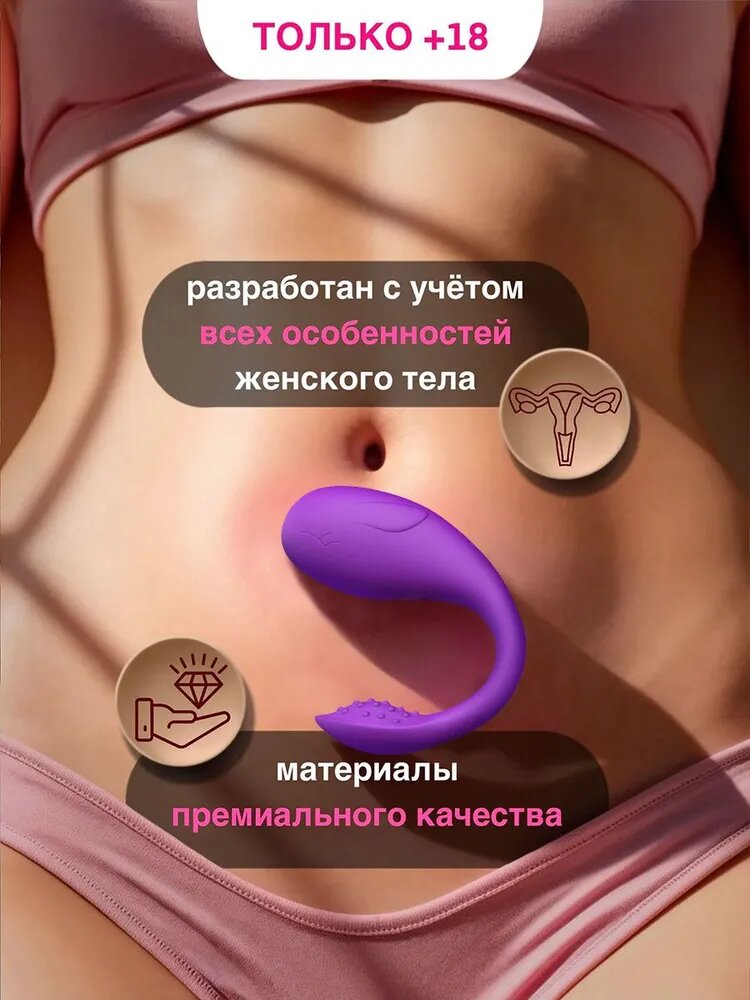 Виброяйцо, цвет: фиолетовый, 19 см