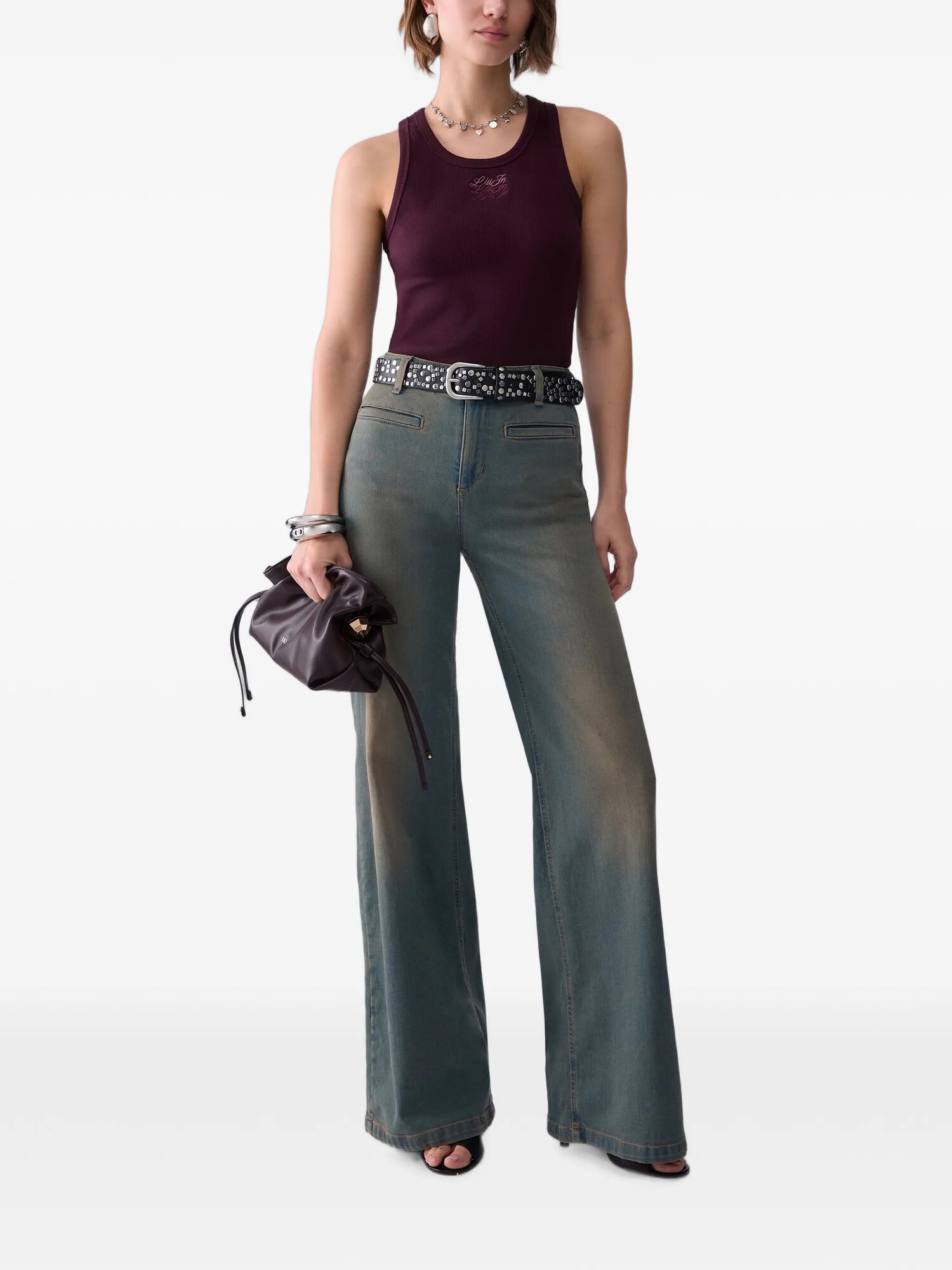Джинсы клеш LIU JO Flare jeans with welt pockets, размер 40, синий — фото 1