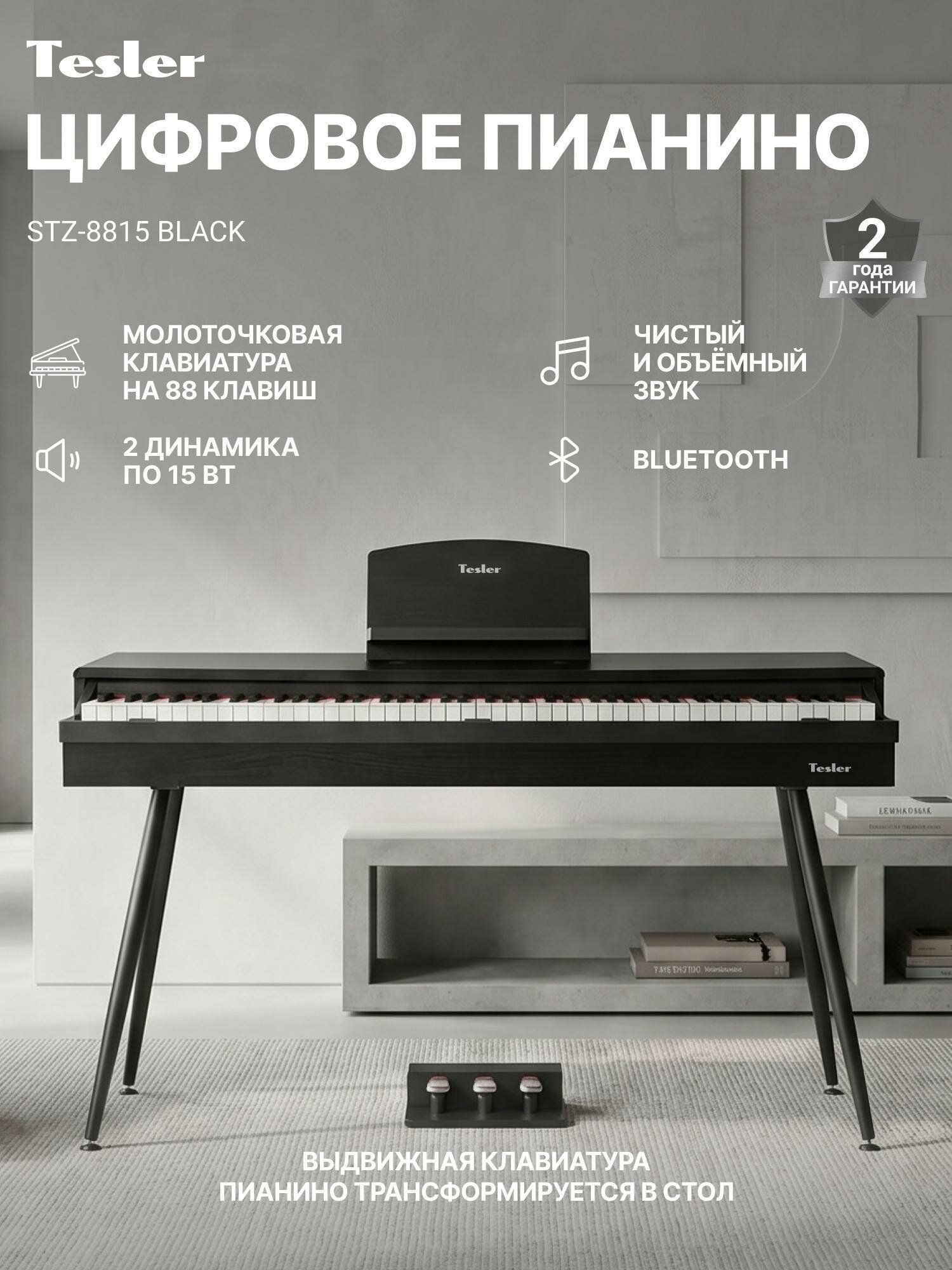 Цифровое пианино Tesler STZ-8815 чёрный
