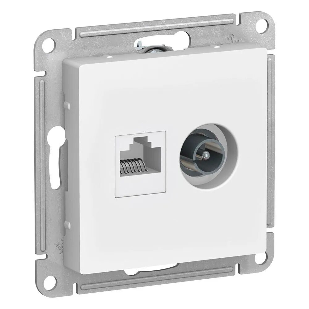 Розетка двойная компьютерная RJ45 + TV (для телевизора) Шнайдер Systeme (Schneider) Electric AtlasDesign механизм, ATN000189