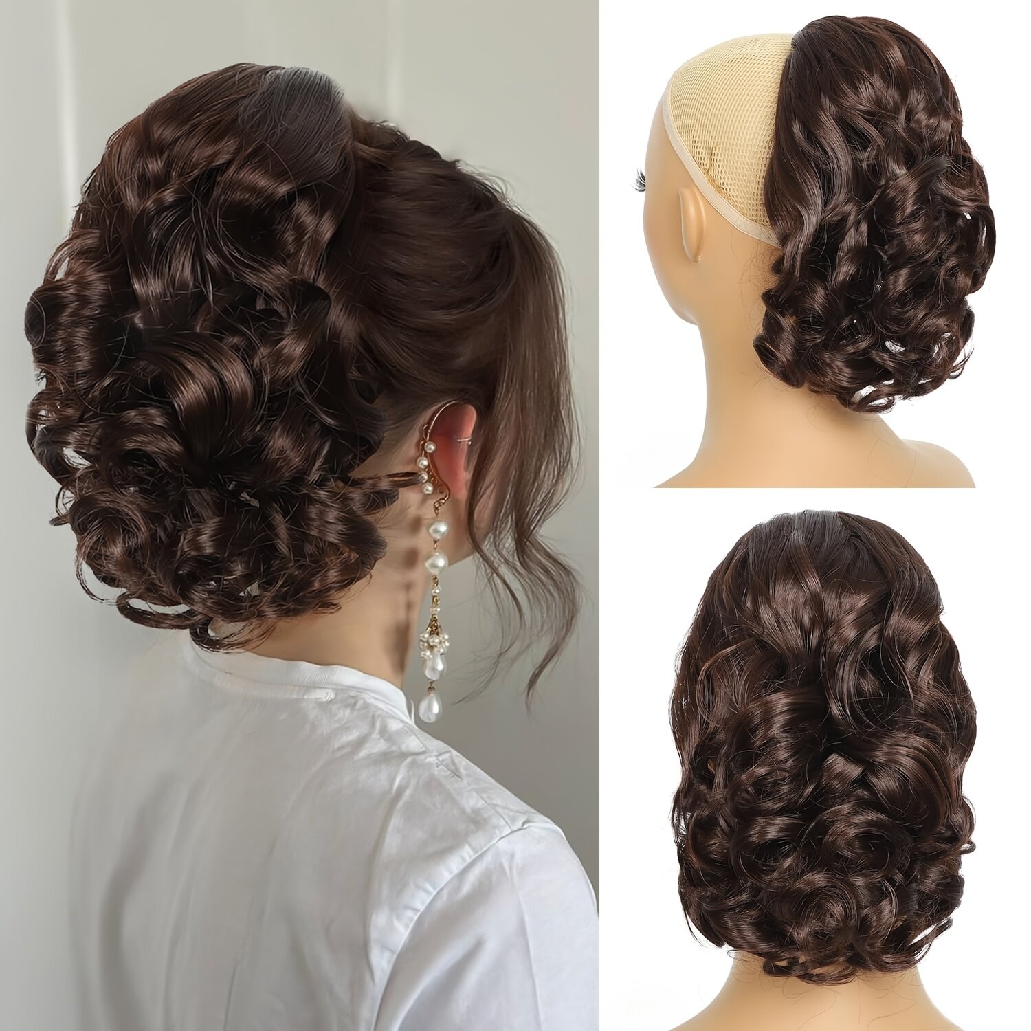 Накладной хвост на шнурке для женщин, вьющийся, короткий, 10 дюймов, синтетический, повседневный и для вечеринок, стиль 4